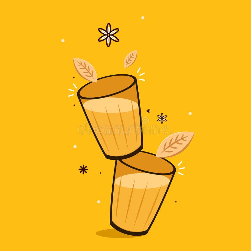 Chai Logo Design. Karak Milk Chai Illustration on Organic Background ...