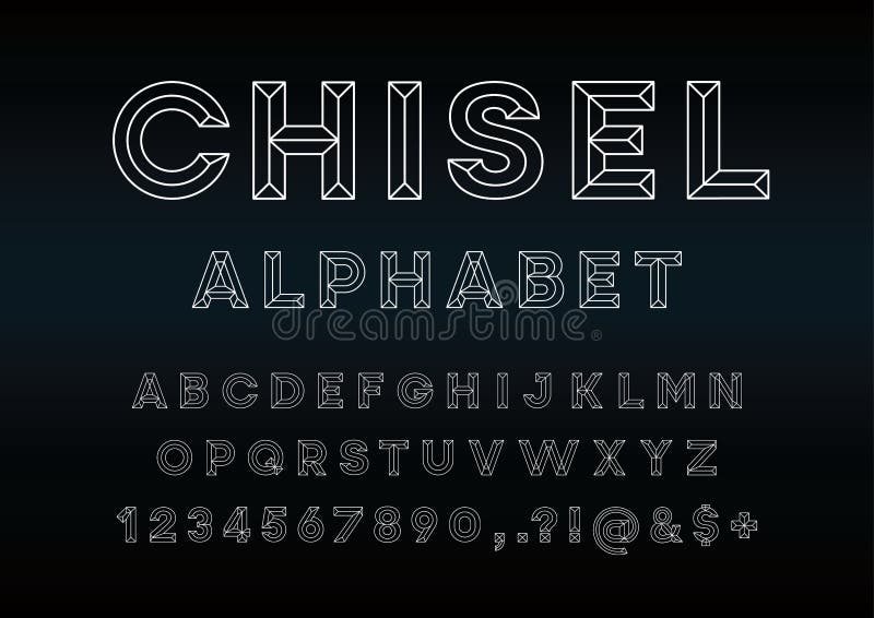 Chisel Font Stock Vector Illustration Of Character 142054716