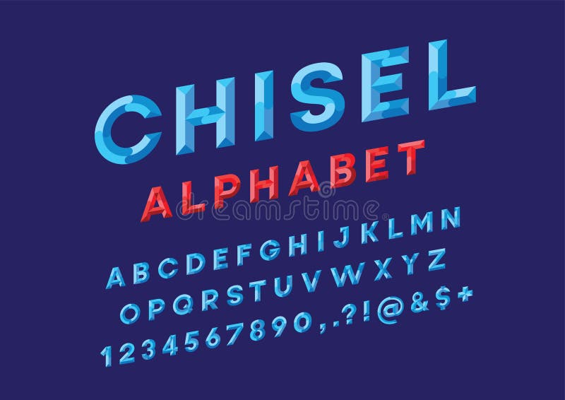 Chisel font stock vector. Illustration of typography - 142054654