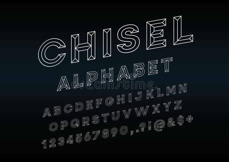 Chisel font stock vector. Illustration of style, trendy - 157265976