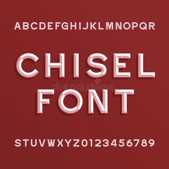 Chisel Alphabet Vector Font. Type Letters and Numbers Stock Vector ...