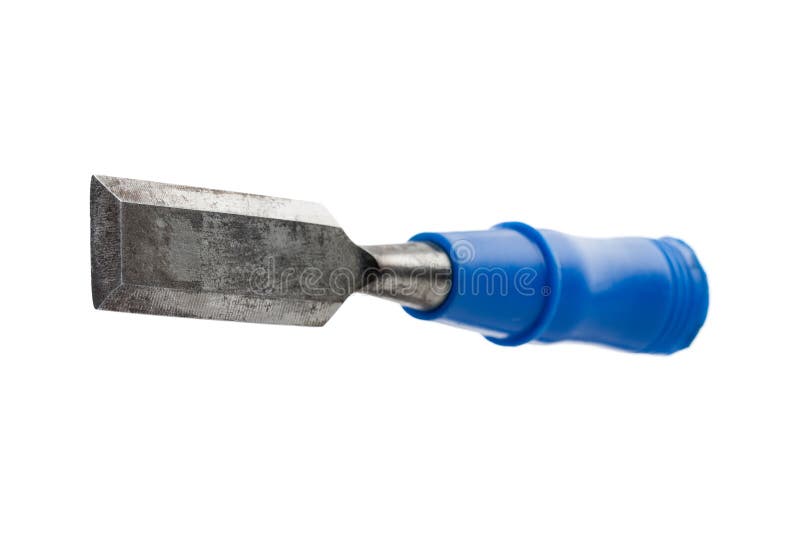 Chisel with blue handle stock photo. Image of cabinetry - 25574248