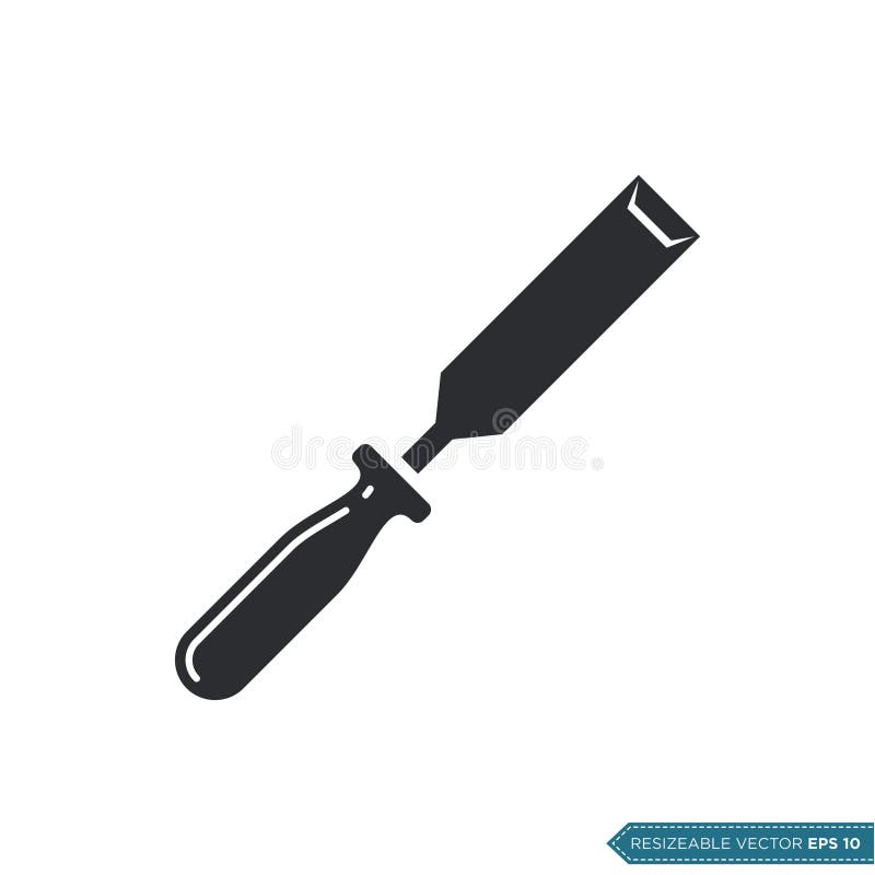 Black Color Chisel Carpentry Icon Vector Template Illustration Design ...