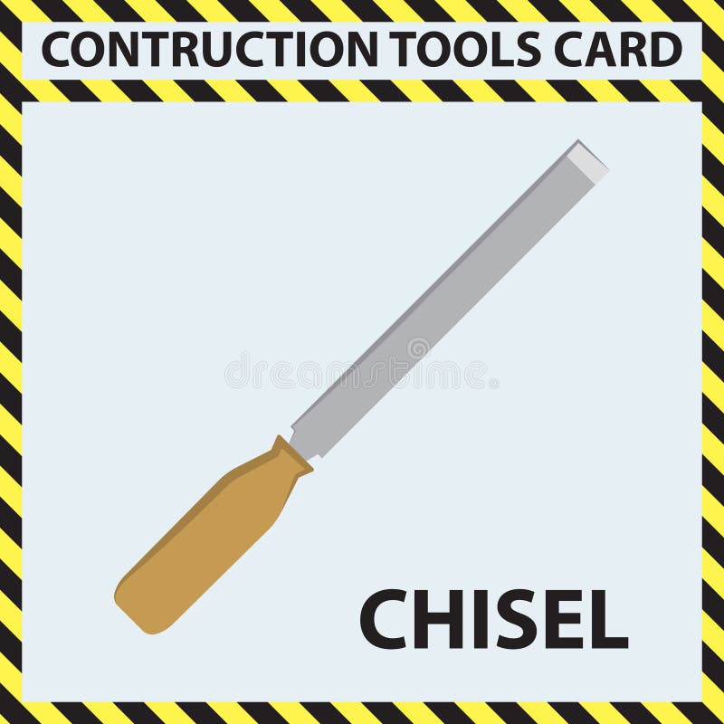 Chisel - Construction Tools Card Image Ready To Use Stock Illustration ...