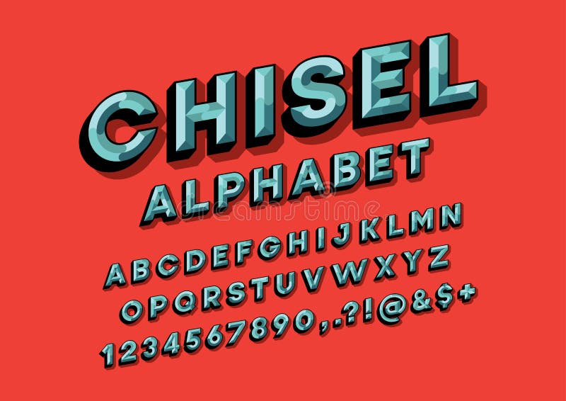 Chisel font stock vector. Illustration of graphic, type - 142054537