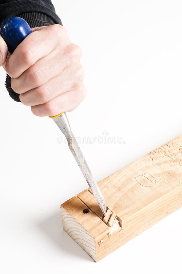 Chisel and hammer in hand stock photo. Image of lathe - 10418792