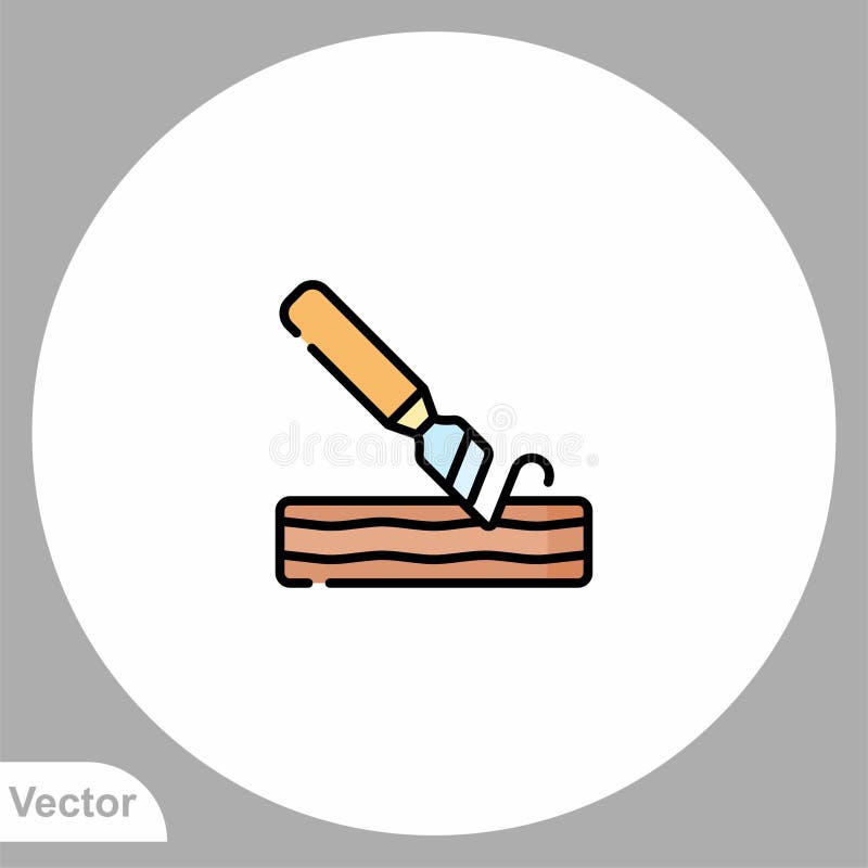 Chisel Vector Icon Sign Symbol Stock Vector - Illustration of design ...