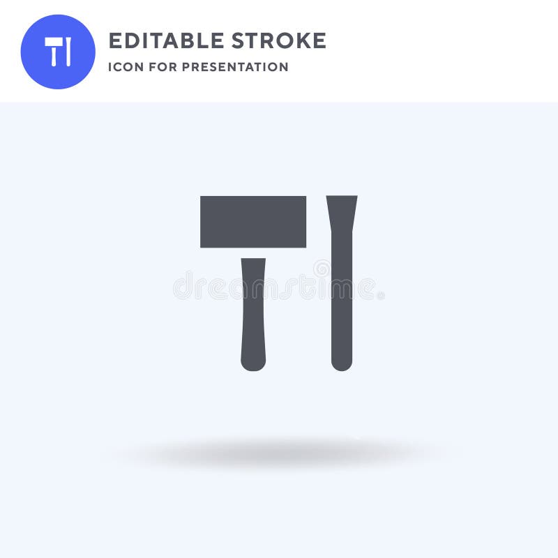 Chisel icon vector, filled stock vector. Illustration of carpenter - 343832909