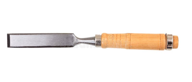 Chisel Isolated on White Background, Top View Stock Image - Image of ...