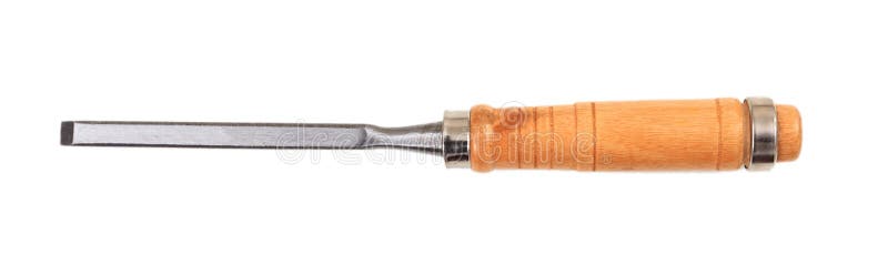 Chisel Isolated on White Background, Top View Stock Photo - Image of ...