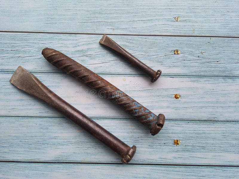 Chisel , Isolated, on a Wooden Table, Top View. Stock Image - Image of ...
