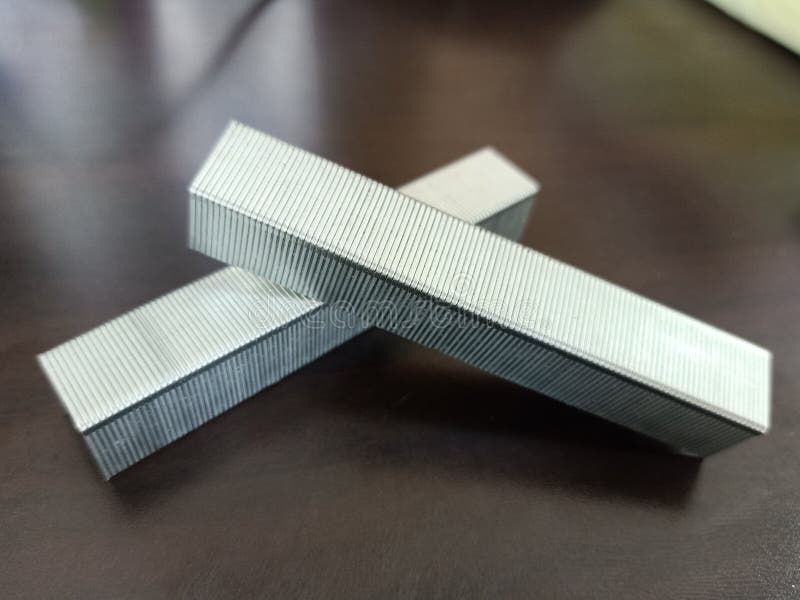 Chisel point staples stock photo. Image of table, white - 210069552