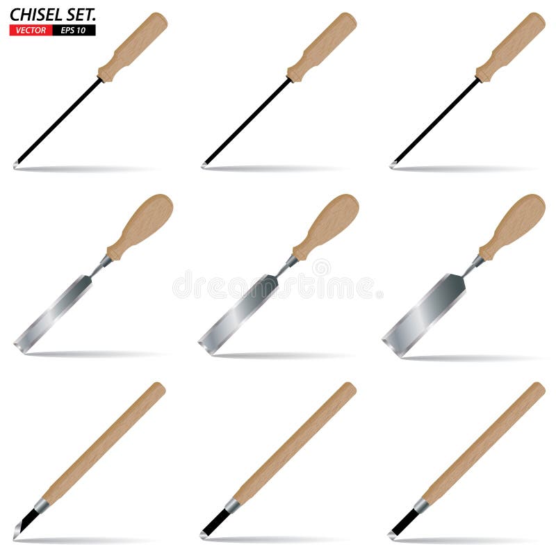 Chisel Set on White Background. Chisel Isolated on White Background ...