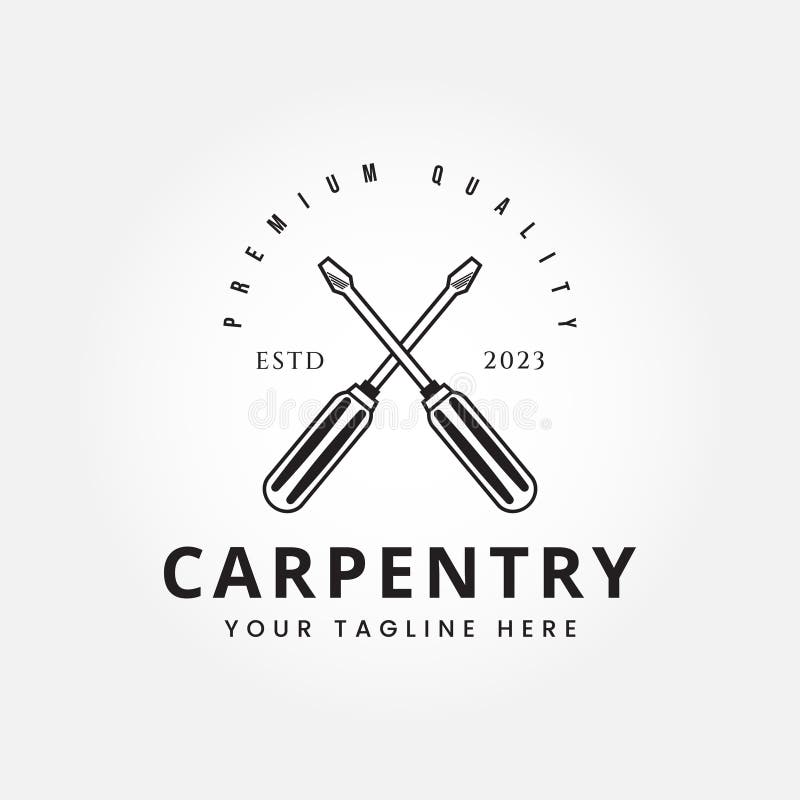 Chisel Tool for Carpenter Logo Vector Illustration Design, Crossing ...
