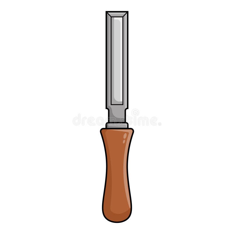 Chisel Tool Icon in Cartoon Style Isolated on White Background Vector ...