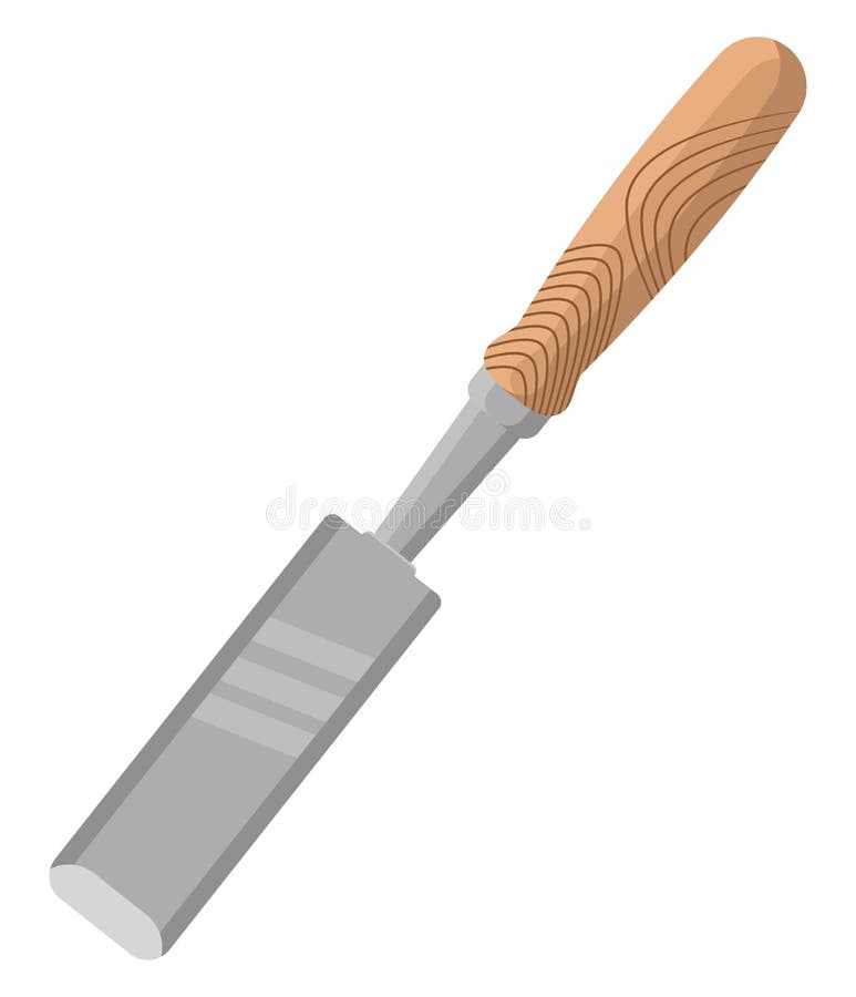 Chisel tool, icon stock vector. Illustration of steel - 261375078
