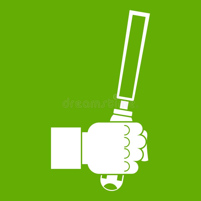 Chisel Tool in Man Hand Icon Green Stock Vector - Illustration of ...