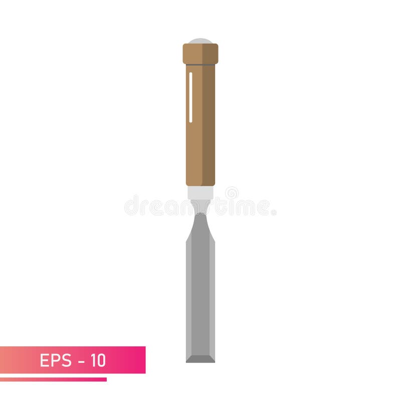 Carpenters Chisel Isolated on a White Vector Illustration. Stock Vector ...