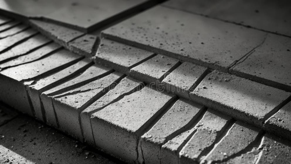 Chiseled Concrete Surface with Deep Rugged Grooves Stock Photo - Image ...