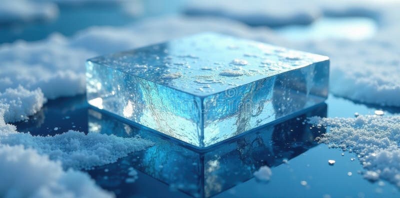 Chiseled Ice Rectangle, Frosted Surface Close-up , Frost, Drink Stock ...