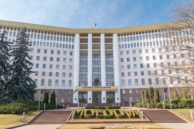 Front of Parliament Building of Moldova in Chisinau Editorial Stock ...