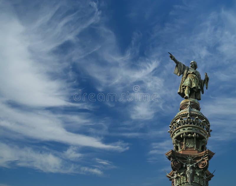Chistopher Columbus Monument in Barcelona Stock Image - Image of ...