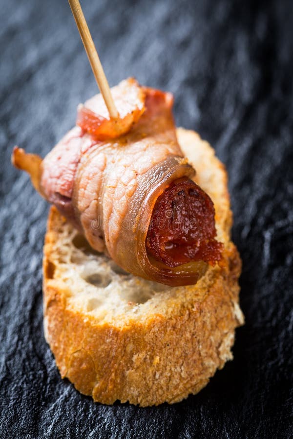 Typical Spanish Bacon Chorizo Pincho Stock Photos - Free & Royalty-Free ...
