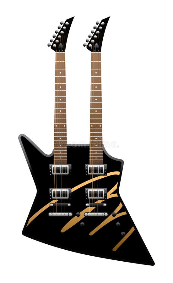 Chitarra Elettrica, Altoparlante E Microfono Illustrazione di Stock ...