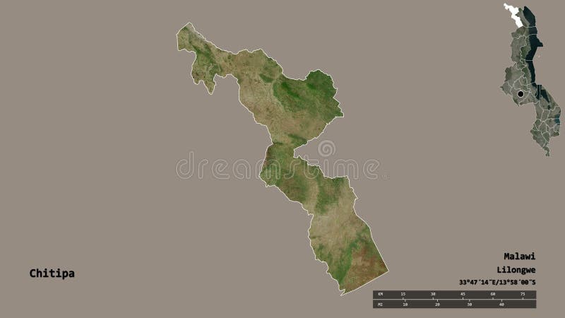 Chitipa, District of Malawi, Zoomed. Satellite Stock Illustration ...