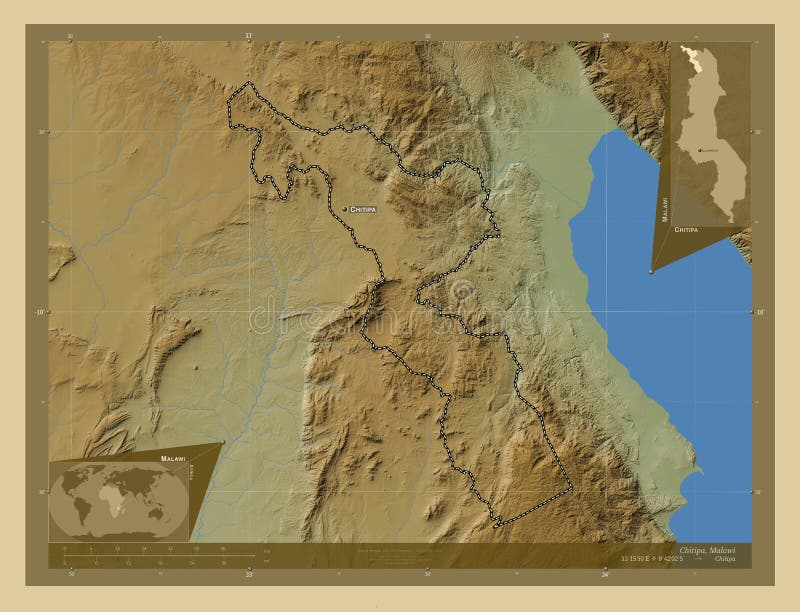 Chitipa, Malawi. Physical. Labelled Points of Cities Stock Illustration ...