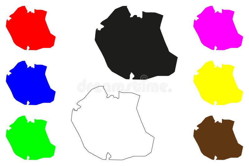 Chitradurga City (Republic of India, State of Karnataka) Map Vector ...