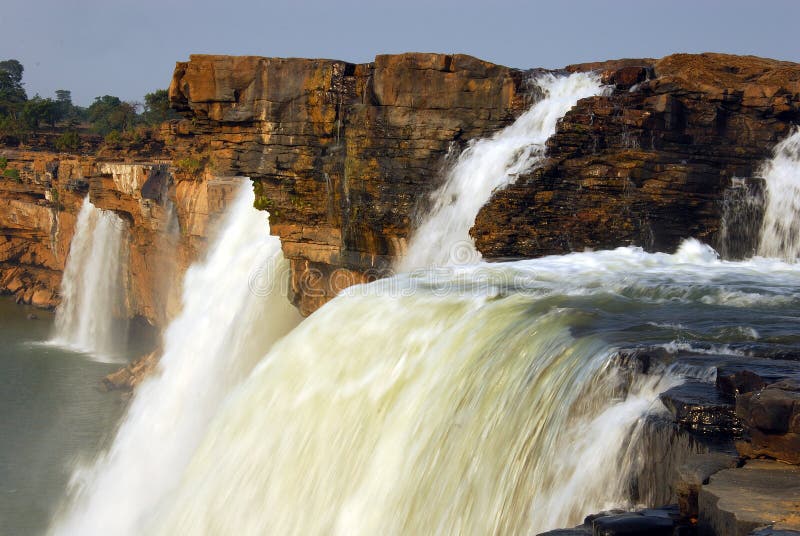 The Gigantic Waterfalls of Chitrakoot, Central India. Stock Photo ...