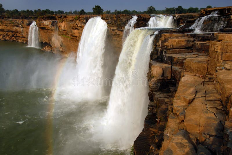 Chitrakoot Waterfalls in India Stock Photo - Image of bastar, nature ...