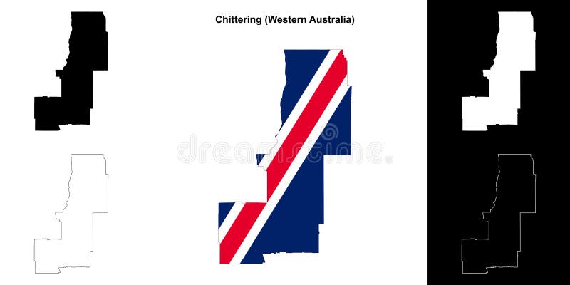 Chittering outline map stock illustration. Illustration of area - 334803088