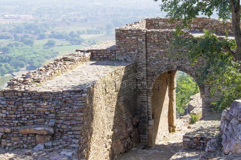 Chittorgarh Ancient Fort in India Gate Stock Image - Image of history ...