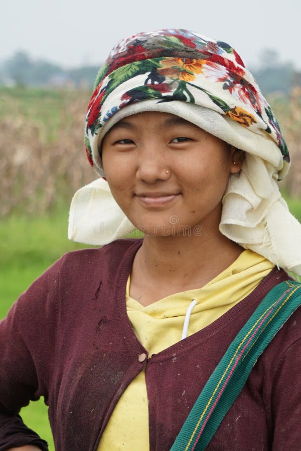 CHITWAN NEPAL, 1 JULY 2020 :Magar Lady Posing for a Camera from Chitwan ...