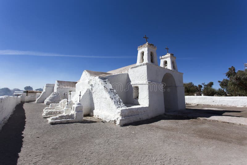 View of White Church in Chiu Chiu Editorial Photo - Image of chile ...