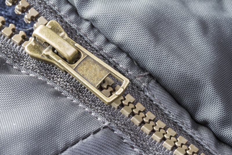 Chiuda Sul Dettaglio Dello Zip Immagine Stock - Immagine di usura ...