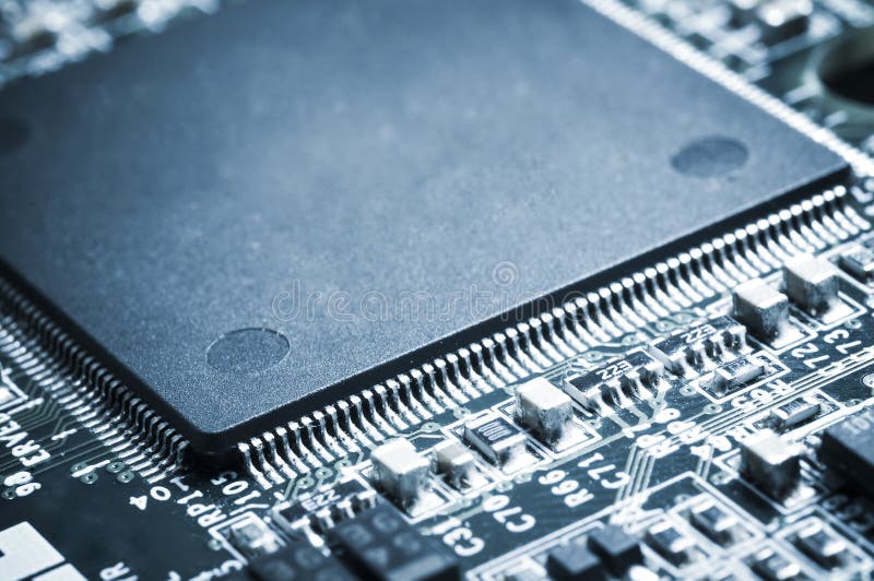 Chiuso Su Del Microprocessore Sulla Scheda Madre Immagine Stock ...
