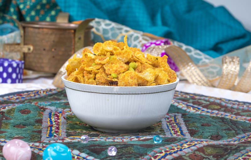 Chivda Namkeen Food stock image. Image of crunchy, namkin - 153316557