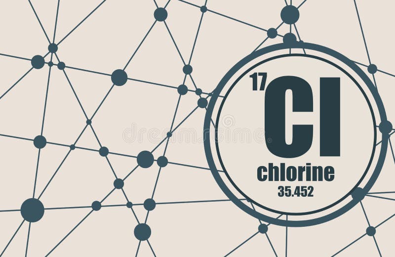 Chlorine Cl Chemisch Element Chloorteken Met Atoomnummer Chemische Stof ...