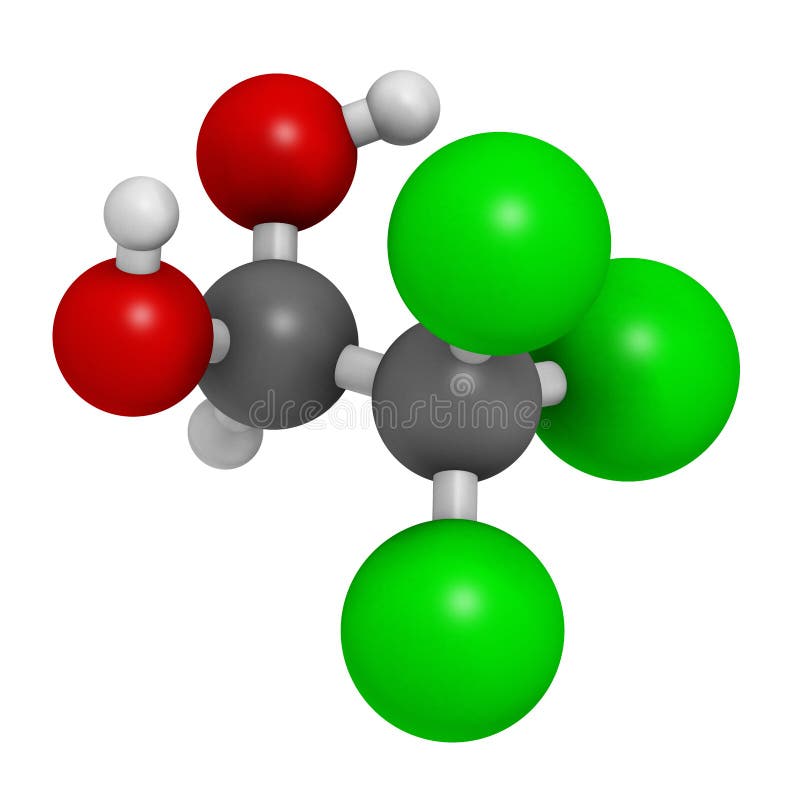 Chloral Hydrate Sedative and Hypnotic Drug Molecule. 3D Rendering Stock ...