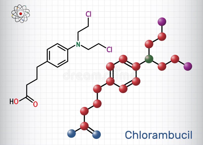 Chlorambucil Molecule. it is Chemotherapy Agent Used in the Treatment ...