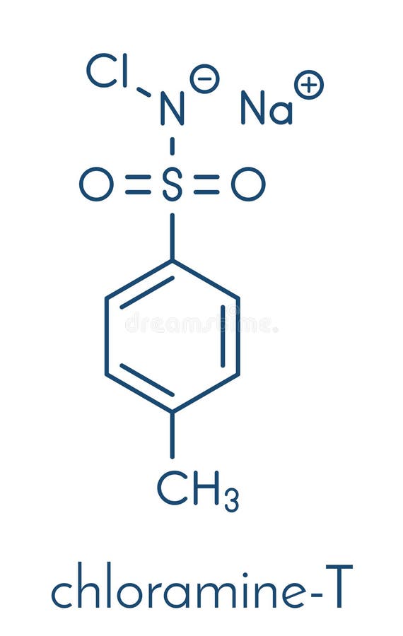 Chloramine-T Tosylchloramide Disinfectant Molecule. Skeletal Formula ...