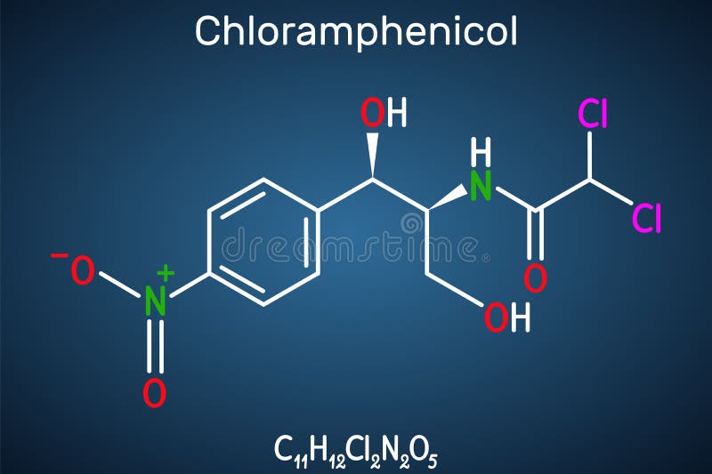 Chloramphenicol Molecule. it is Bacteriostatic Broad-spectrum ...