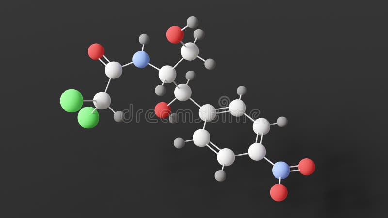 Chloramphenicol Molecule, Molecular Structure, Antibiotic, Ball and ...