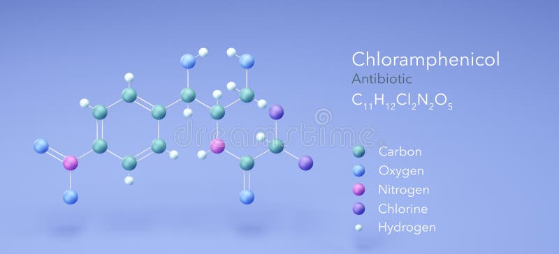Chloramphenicol Molecule, Molecular Structures, Antibiotic, 3d Model ...