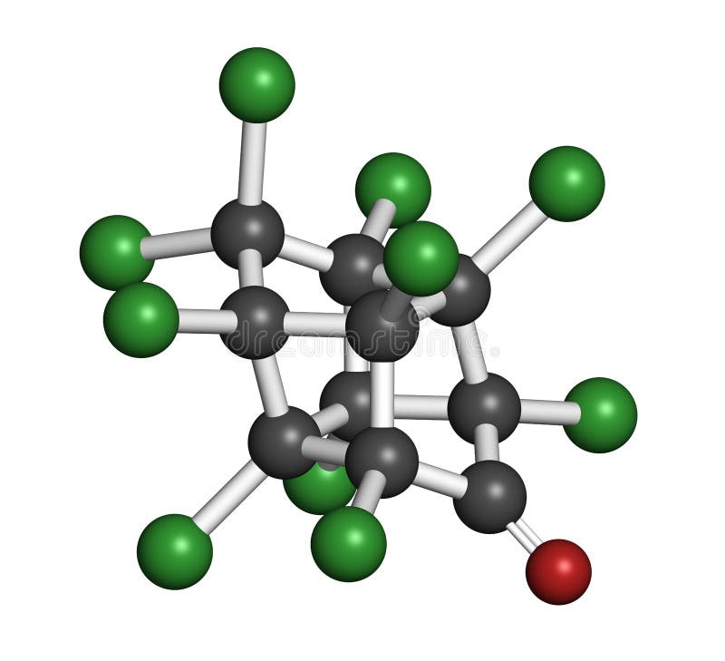Chlordecone or Kepone Pesticide Molecule. 3D Rendering Stock ...