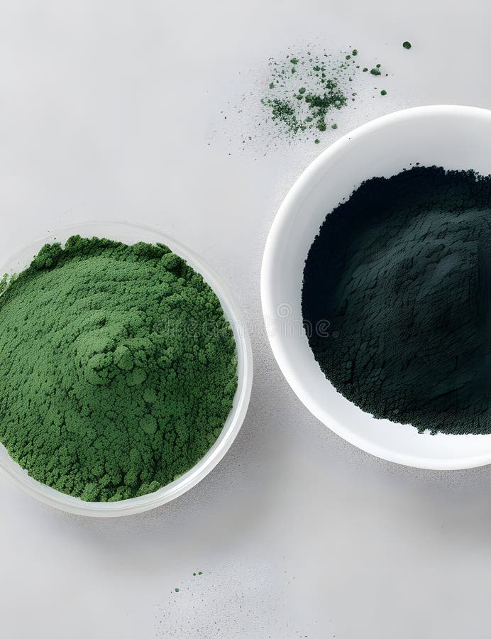 Chlorella or Spirulina in the Form of Powder Stock Illustration ...