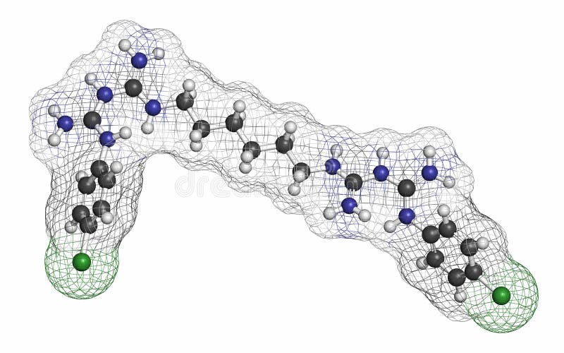 Chlorhexidine Antiseptic Molecule. Skeletal Formula. Stock Illustration ...